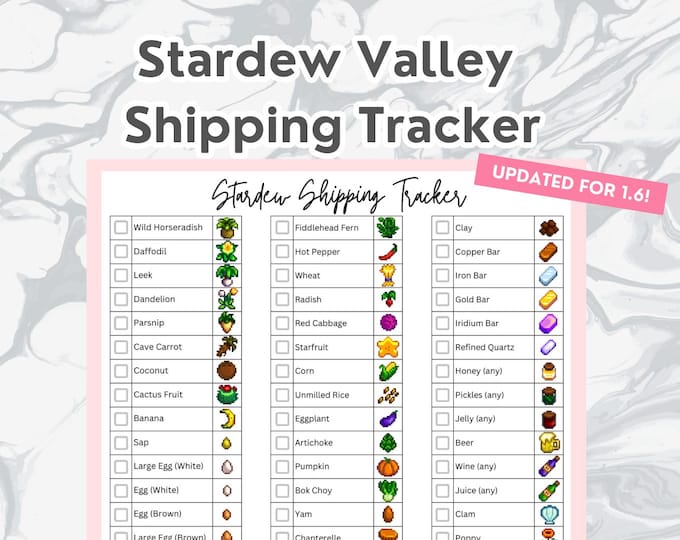 Stardew Valley Cooking Tracker Printable (PDF Download) - Etsy Canada