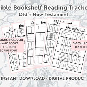 Bible Bookshelf Trackers - DIGITAL DOWNLOAD | Bible Reading Tracker ...