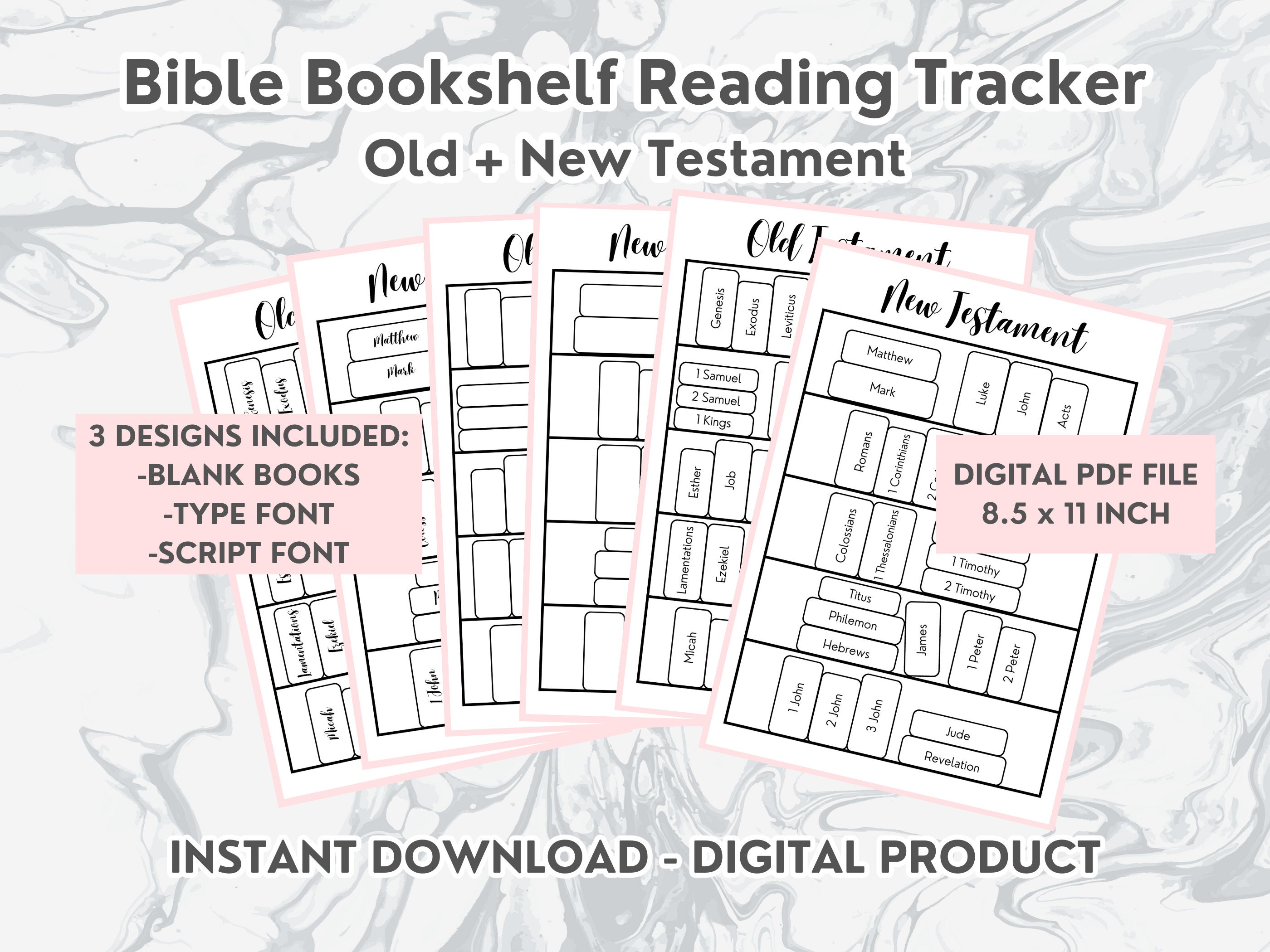Bible Bookshelf Trackers - DIGITAL DOWNLOAD | Bible Reading Tracker ...