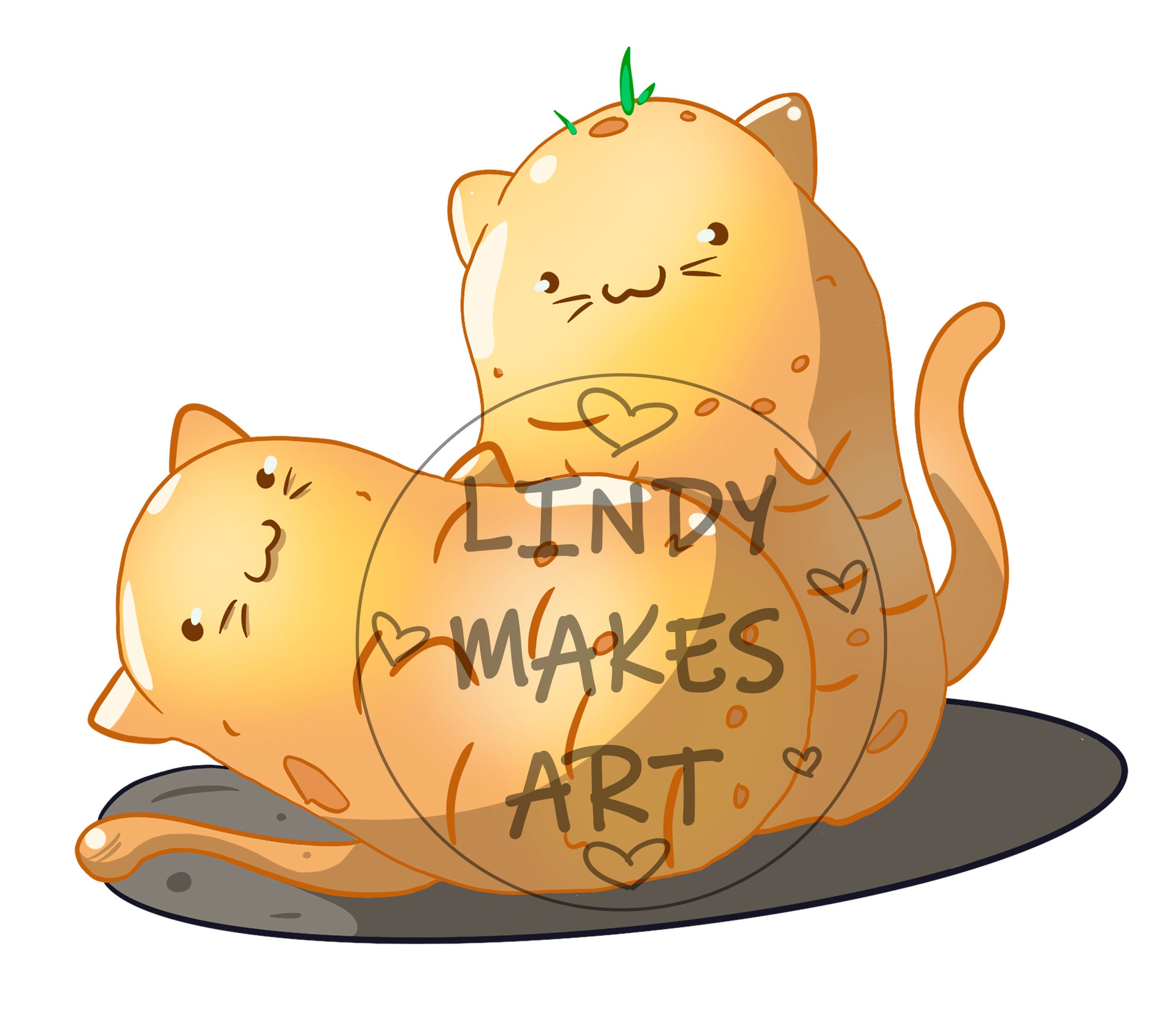 Foodcat Kawaii Potatocat Sticker Stickers Cute Derpy | Etsy