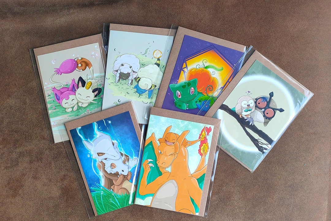 Postcards Fanart A6 Sized Pokémon Postcard Postcards - Etsy