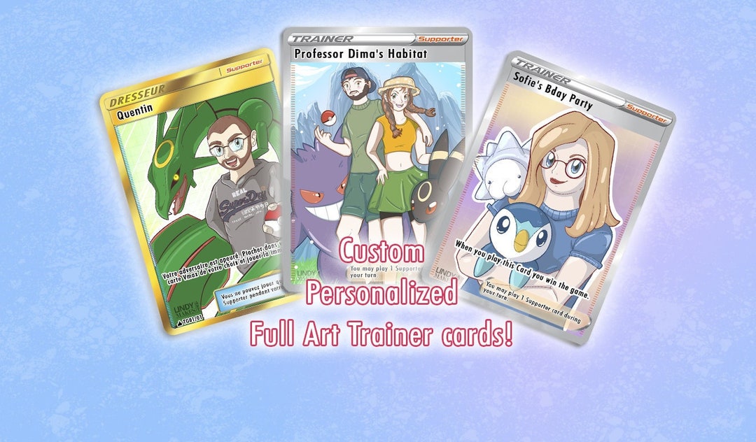 Custom Trading Card Full Art Trainer Card Custom Pokemon - Etsy
