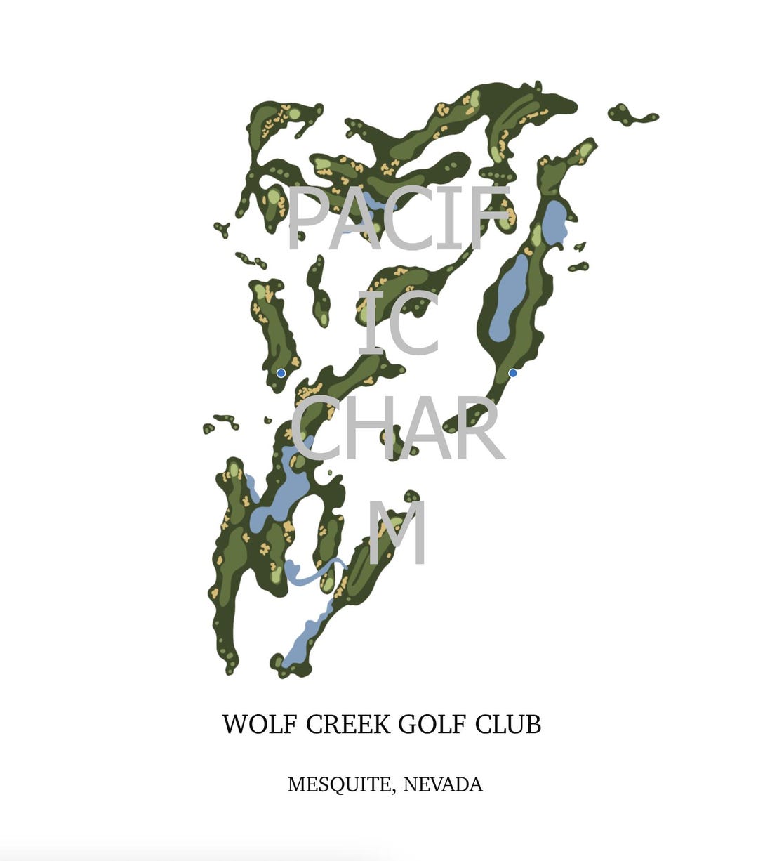 Wolf Creek Golf Club Course Layout Hand-illustrated Map Portrait - Etsy