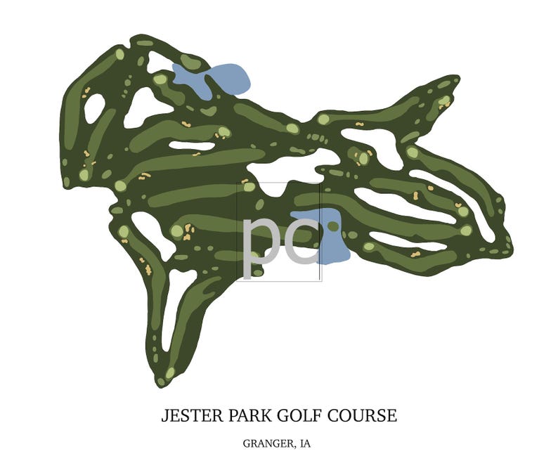 Jester Park Golf Course Layout Hand-illustrated Map Portrait - Etsy