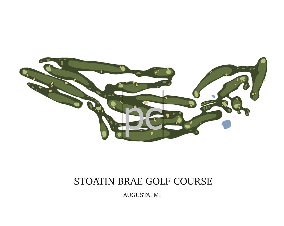 Stoatin Brae Golf Course Layout Hand-illustrated Map Portrait - Etsy