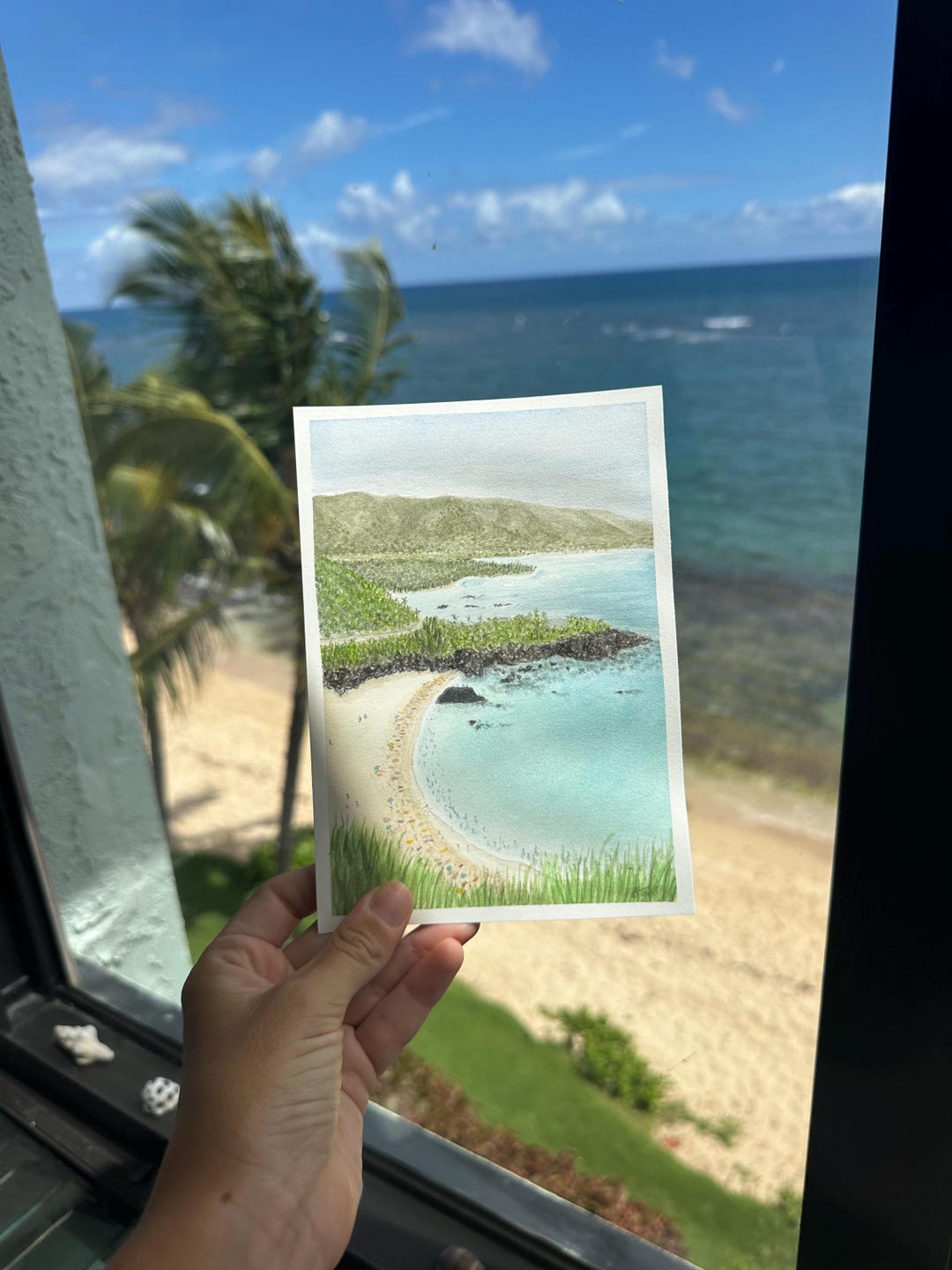Hand-painted Waimea Bay Lookout Print - Etsy
