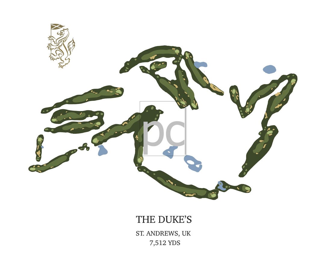 The Dukes Golf Course Layout Hand-illustrated Map Portrait - Etsy