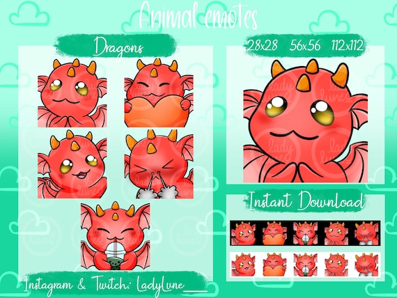 5 Cute Dragon Emotes for Twitch - Etsy