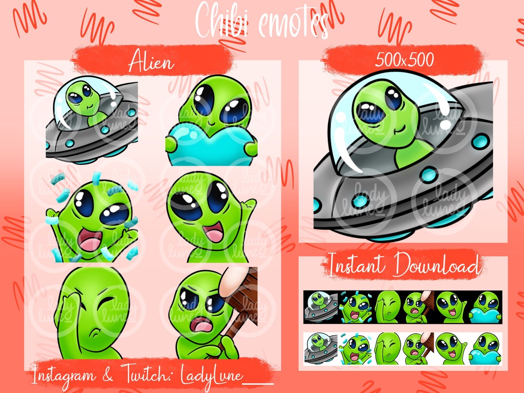 6 Aliens Emotes for Twitch - Etsy