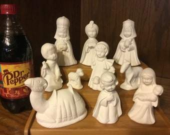 Individual Ceramic Nativity Set Pieces to Paint - Etsy
