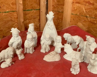 Ceramic American Indian Nativity Set Ready to Paint - Etsy