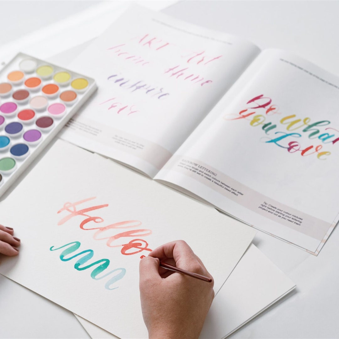 Watercolor Brush Lettering Kit & Class for Beginners | Watercolor ...