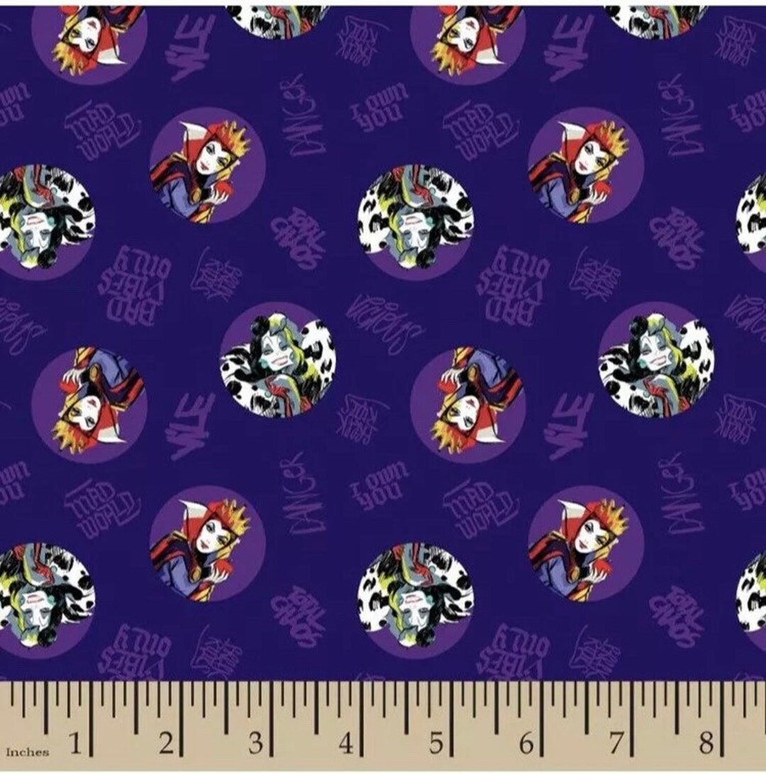 Disney Villains Fabric, Cotton Fabric, Fat Quarter, by the Yard ...