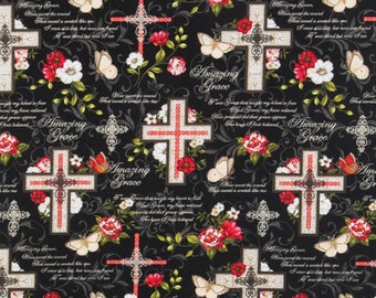 AMAZING GRACE Fabric Panel Quilting Treasures-christian Hymn - Etsy