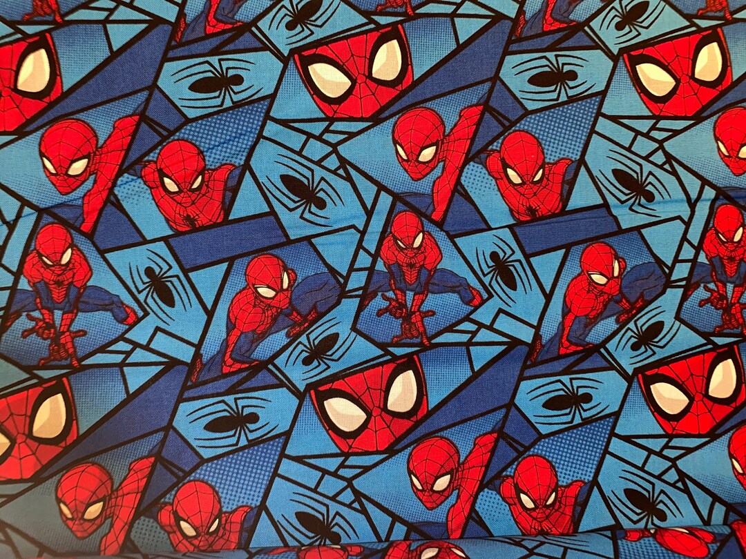 Spider-man Cotton Fabric Fat Quarter Approx. or by the Yard, Marvel ...
