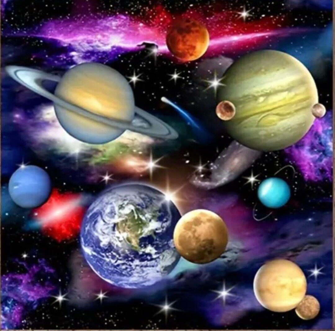 Planets Diamond Art Kit, Saturn Diamond Painting Kit, Gift Idea, Solar ...