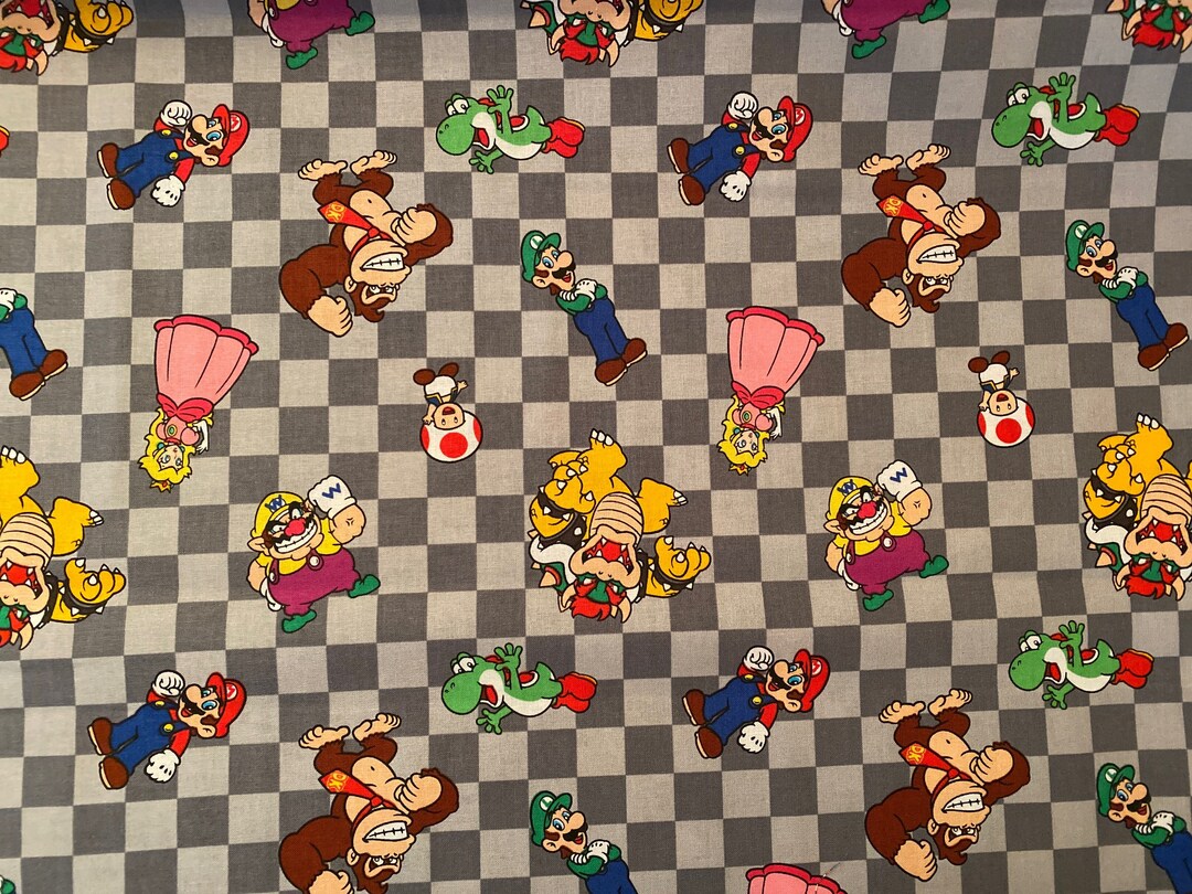 Super Mario Fabric, Cotton Fabric, Fat Quarter, by the Yard, Quilting ...