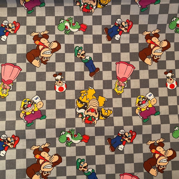 Super Mario Fabric by the Yard - Etsy