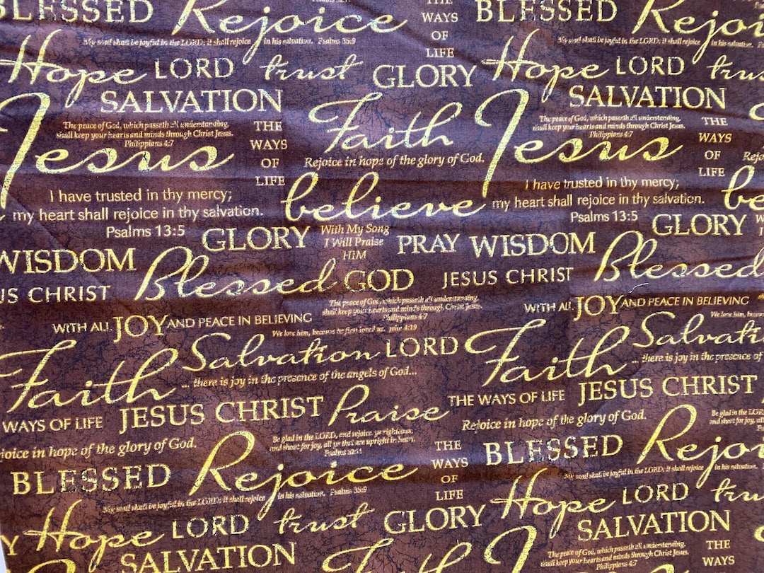 Brown Faith Cotton Fabric Fat Quarter, by the Yard, Quilting Fabric ...