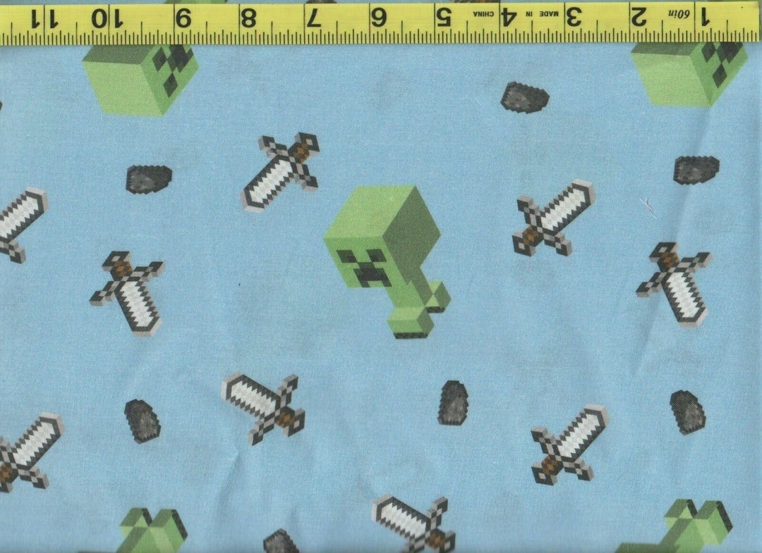 Minecraft Cotton Fabric Fat Quarter, by the Yard, Minecraft Fabric ...