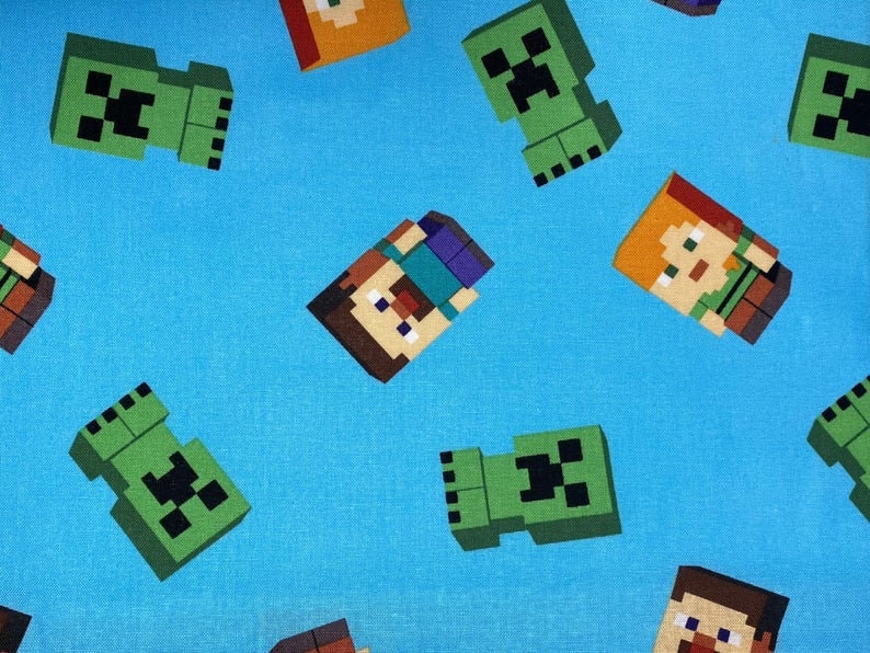 Minecraft Cotton Fabric by the Yard Fat Quarter Steve - Etsy