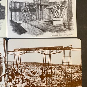 5 Vintage Postcards, Fort Wood Postcard, Frontier Railroad, the Hunters ...