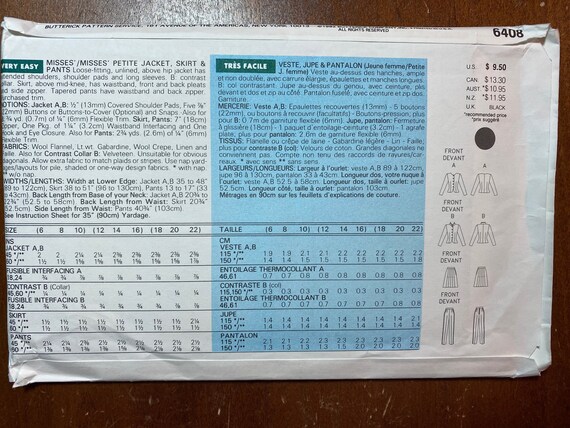 skirt 16 Butterick 6408 Sewing Pattern pants pattern top pattern skirt ...