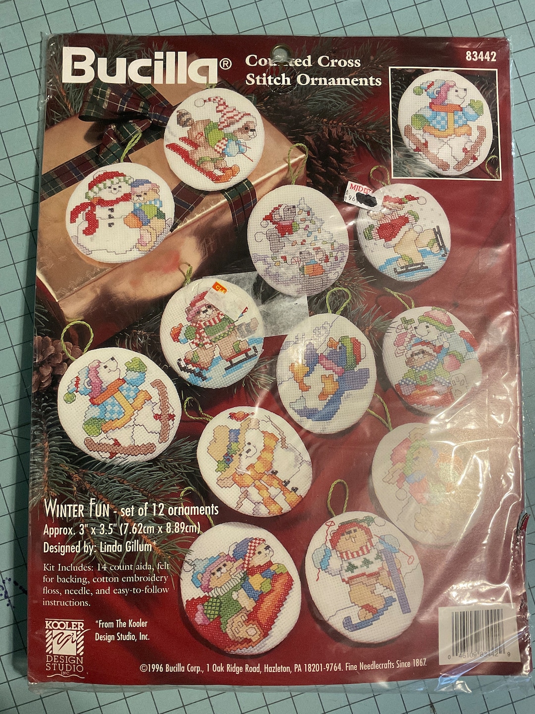Bucilla winter Fun Cross Stitch Kit 83442, Each Ornament is 3 X 3 1/2 ...