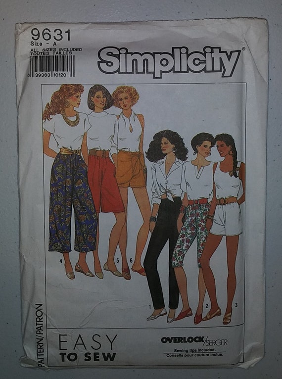 Simplicity 9631 Pants Sewing Pattern Uncut Misses' Size | Etsy