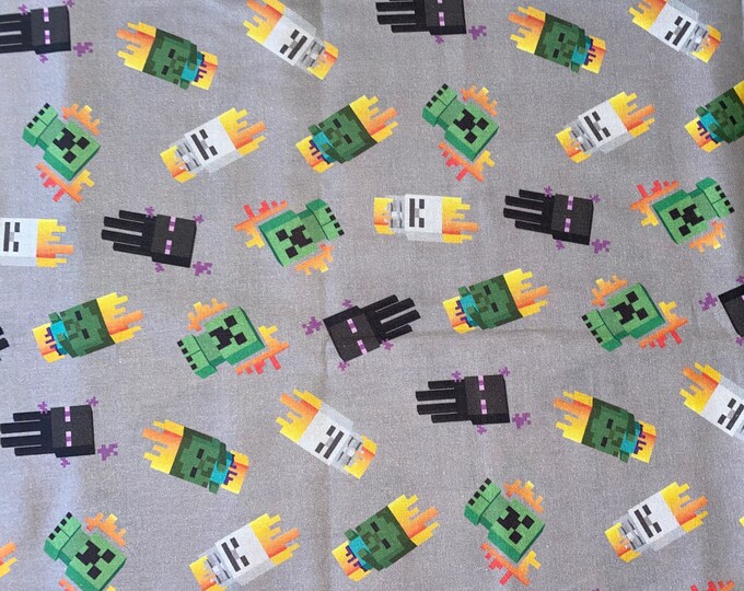 Minecraft Mini Mobs Cotton Fabric Fat Quarter, by the Yard, Minecraft ...