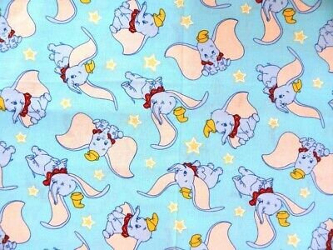 Dumbo Cotton Fabric, Fat Quarter, by the Yard, Dumbo Fabric, Disney ...