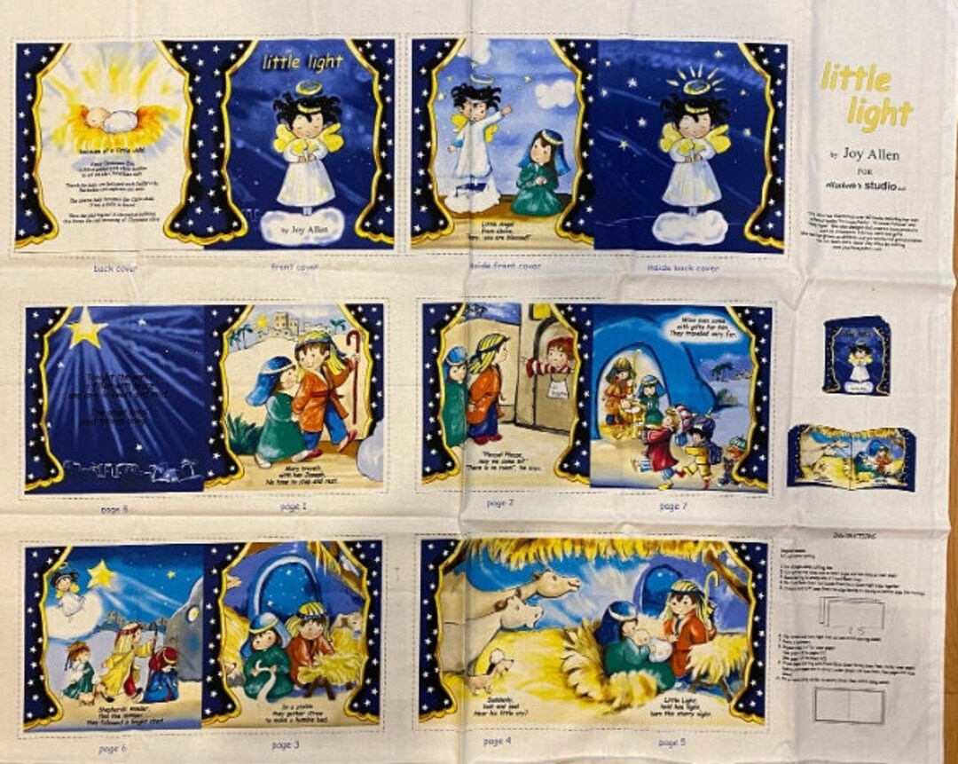 Holiday Book or Quilt Panel, Little Light Book by Joy Allen, Christmas ...