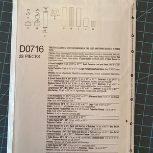 Simplicity 0716 / 1343 Sewing Pattern, Uncut, Table Accessories, Runner ...