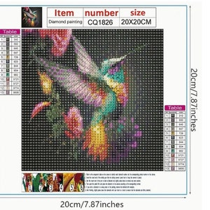 Vibrant Hummingbird Diamond Art Kit, Bird Diamond Painting Kit, Gift ...