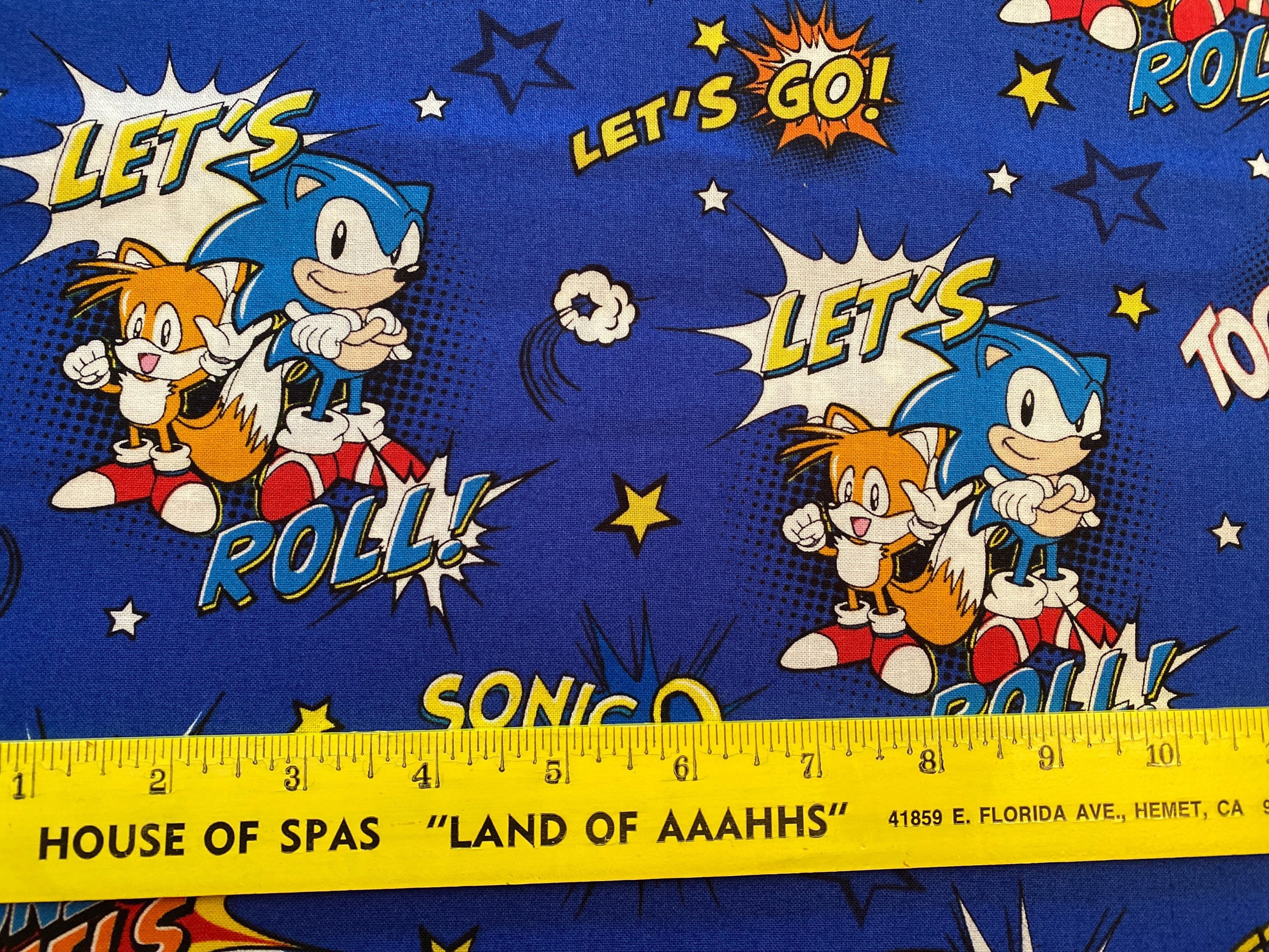 Sonic the Hedgehog Cotton Fabric Fat Quarter by the Yard - Etsy