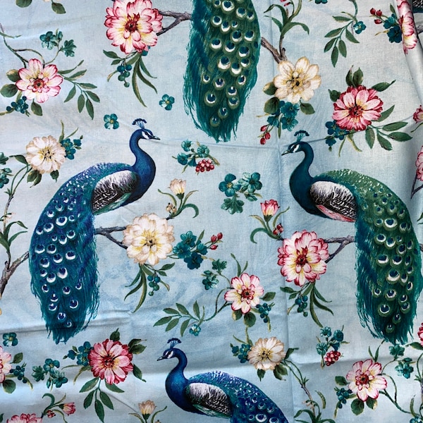 Peacock Fabric - Etsy