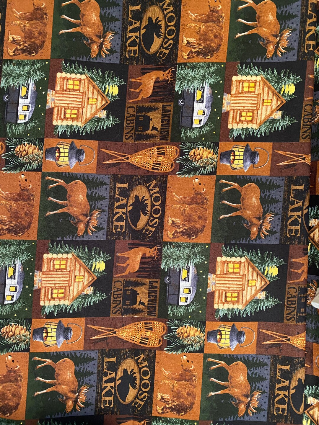Moose Lake Cotton Fabric Fat Quarter or by the Yard Brown - Etsy