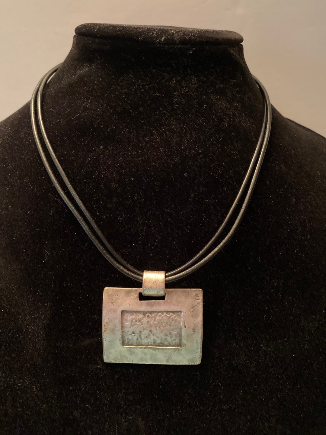 Athens Protasis Necklace, Statement Pendant Necklace, Silver Tone ...