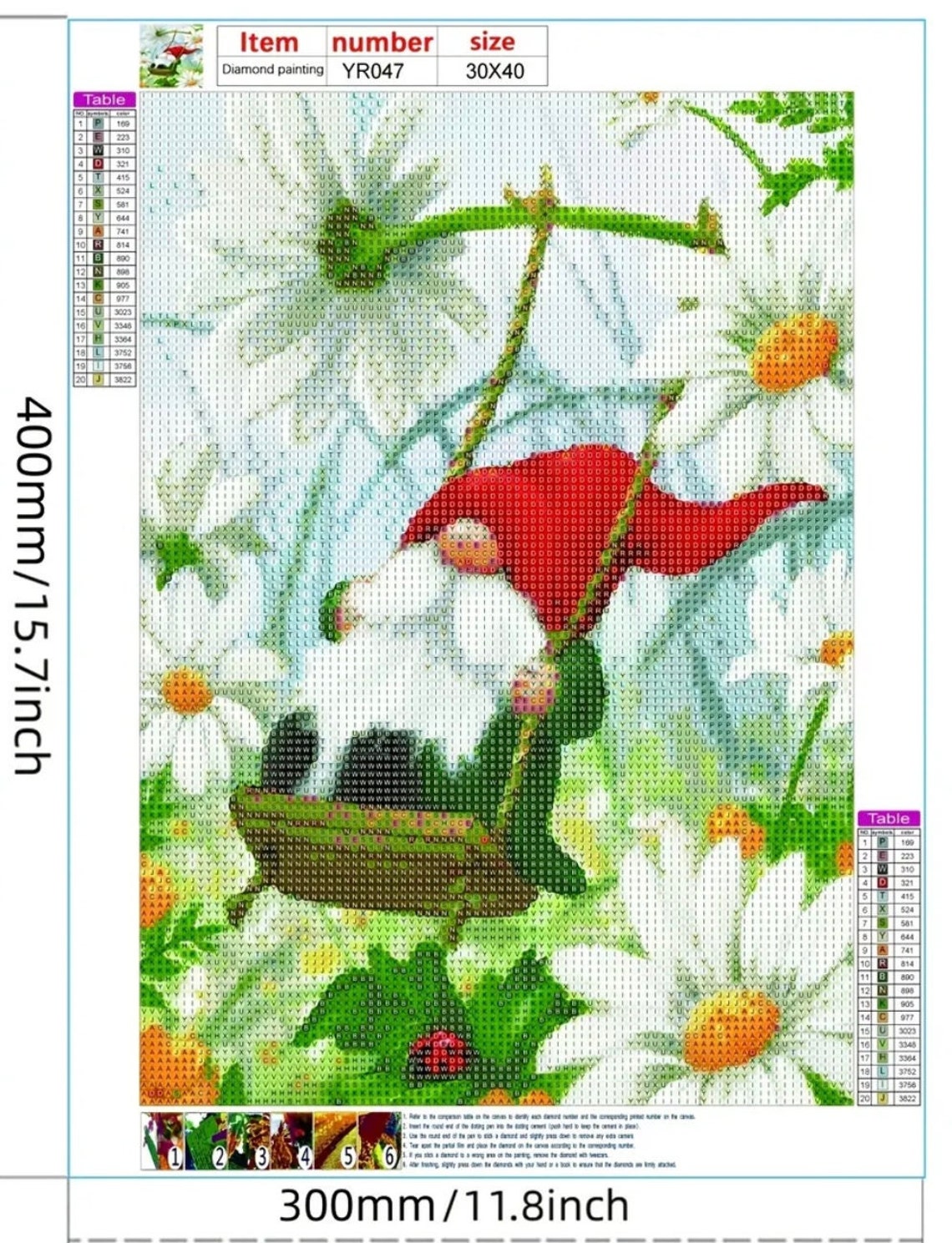 Gnome Diamond Art Kit Daises Diamond Painting Kit Summer - Etsy