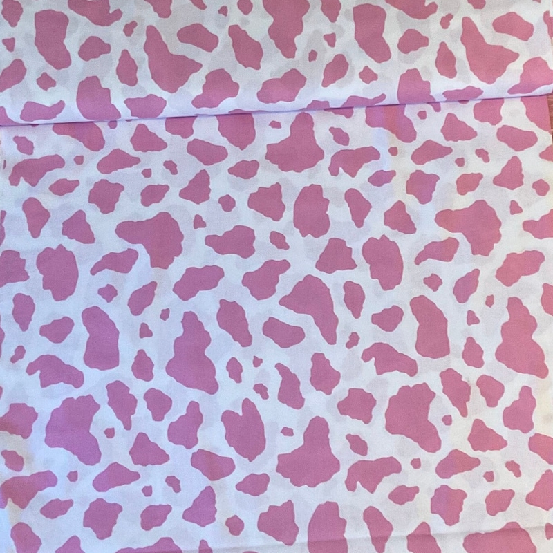 Pink Cow Print Fabric - Etsy