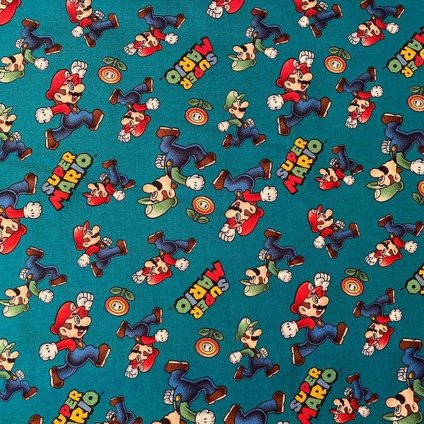 Super Mario Fabric by the Yard - Etsy