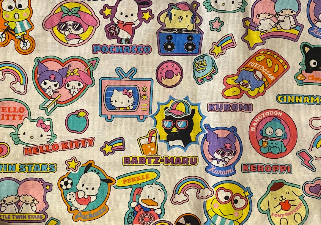 Hello Kitty Cotton Fabric, Fat Quarter, by the Yard, Quilting Fabric ...