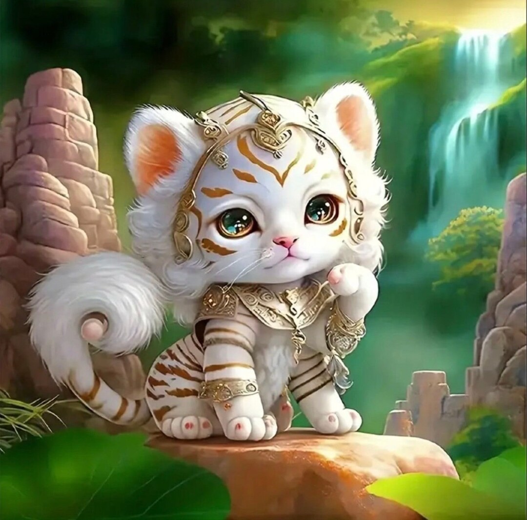 Tiger Diamond Art Kit, Baby Tiger Diamond Art, Animal Diamond Painting ...