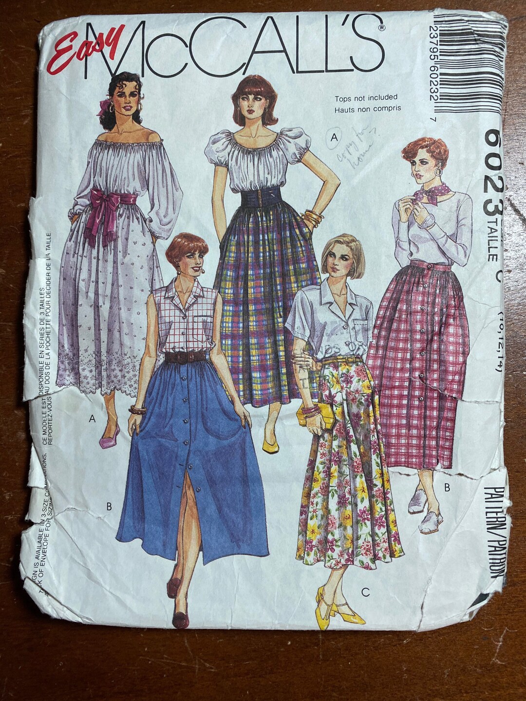 Mccall's 6023 Skirts Sewing Pattern, Uncut, Misses' Size 10, 12, 14 ...