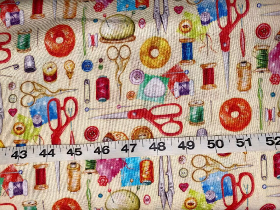 Sewing Notions Fabric Cotton Fat Quarter By The Yard Etsy