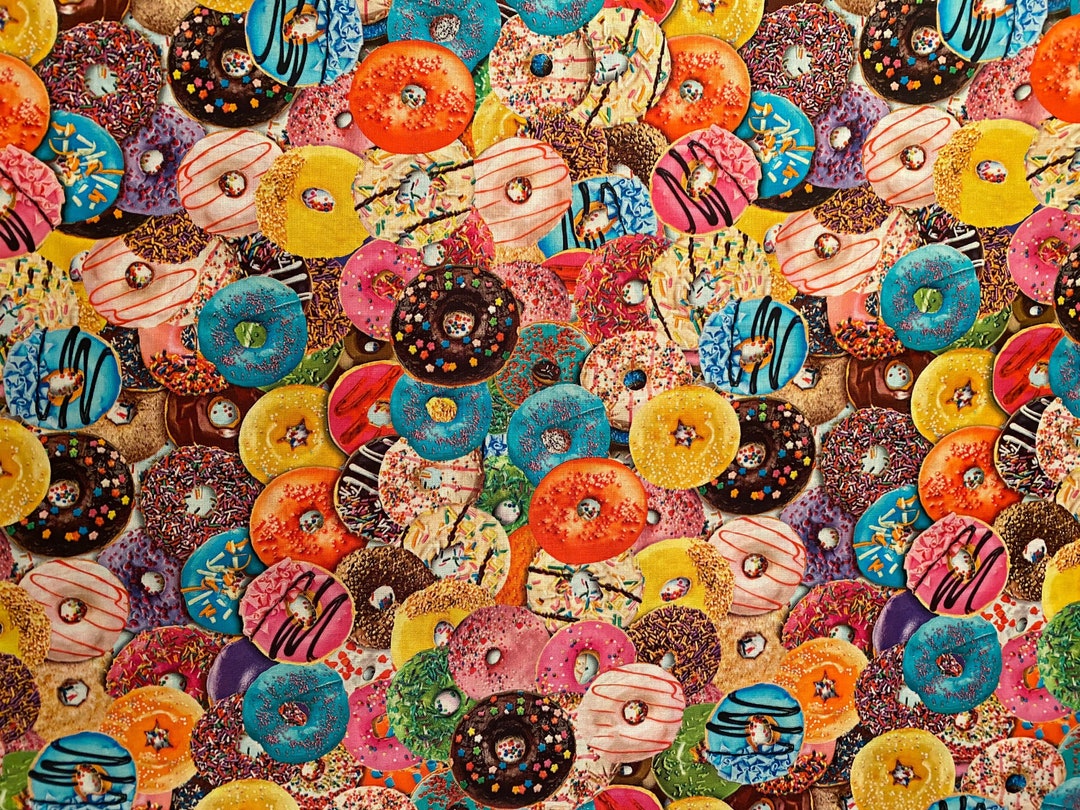 Doughnuts Cotton Fabric, Fat Quarter, by the Yard, Robert Kaufman ...
