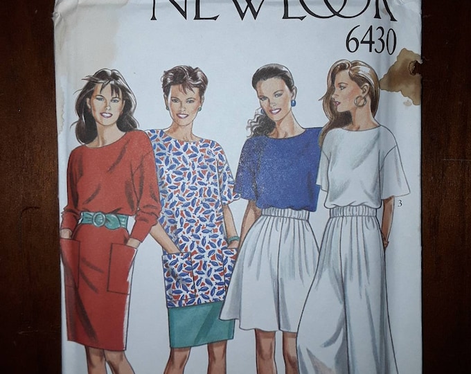 New Look 6430 Sewing Pattern, Uncut, Misses' Sizes 8 18, Dress, Top ...