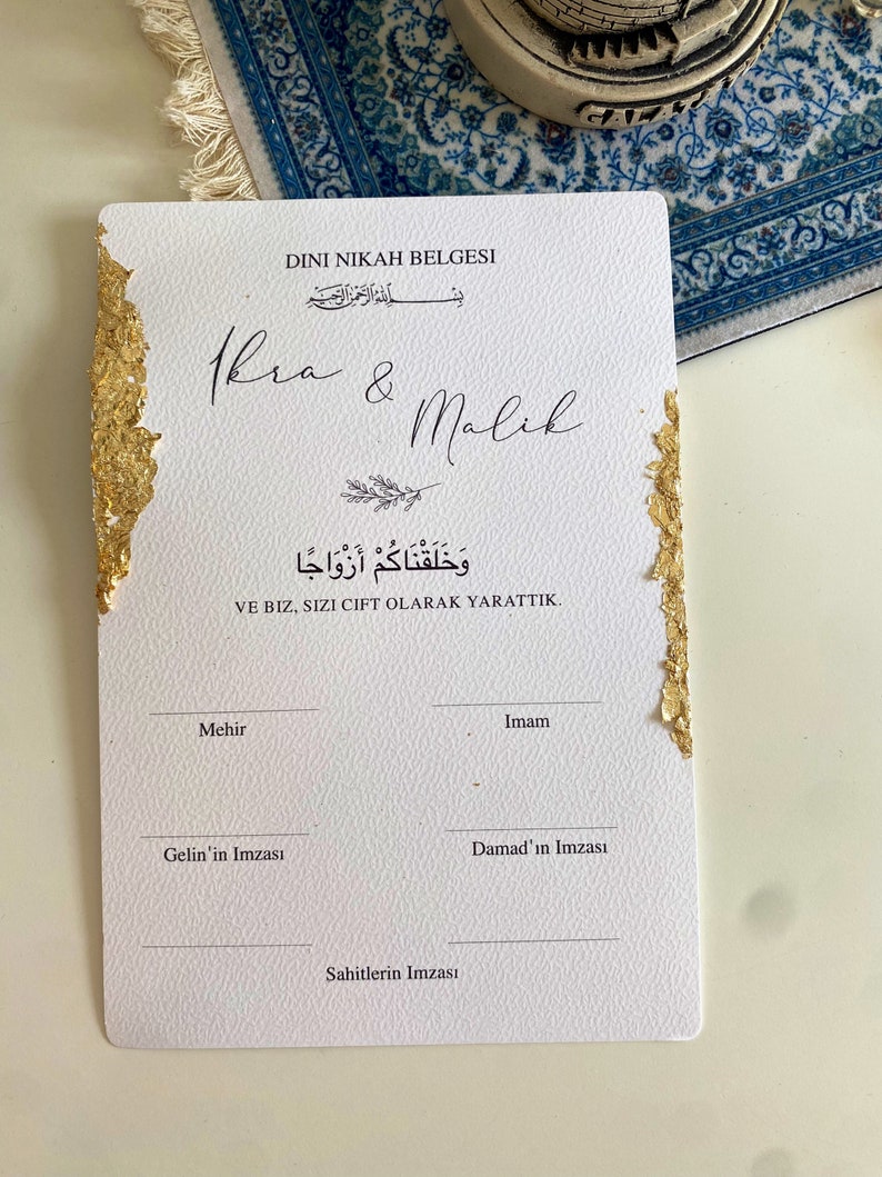 Dini Nikah Belgesi/ Islamic Wedding Certificate/ Islamic Marriage ...