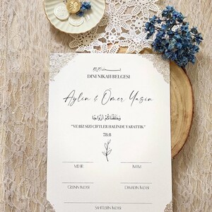 Dini Nikah Belgesi/ Islamic Wedding Certificate/ Islamic Marriage ...