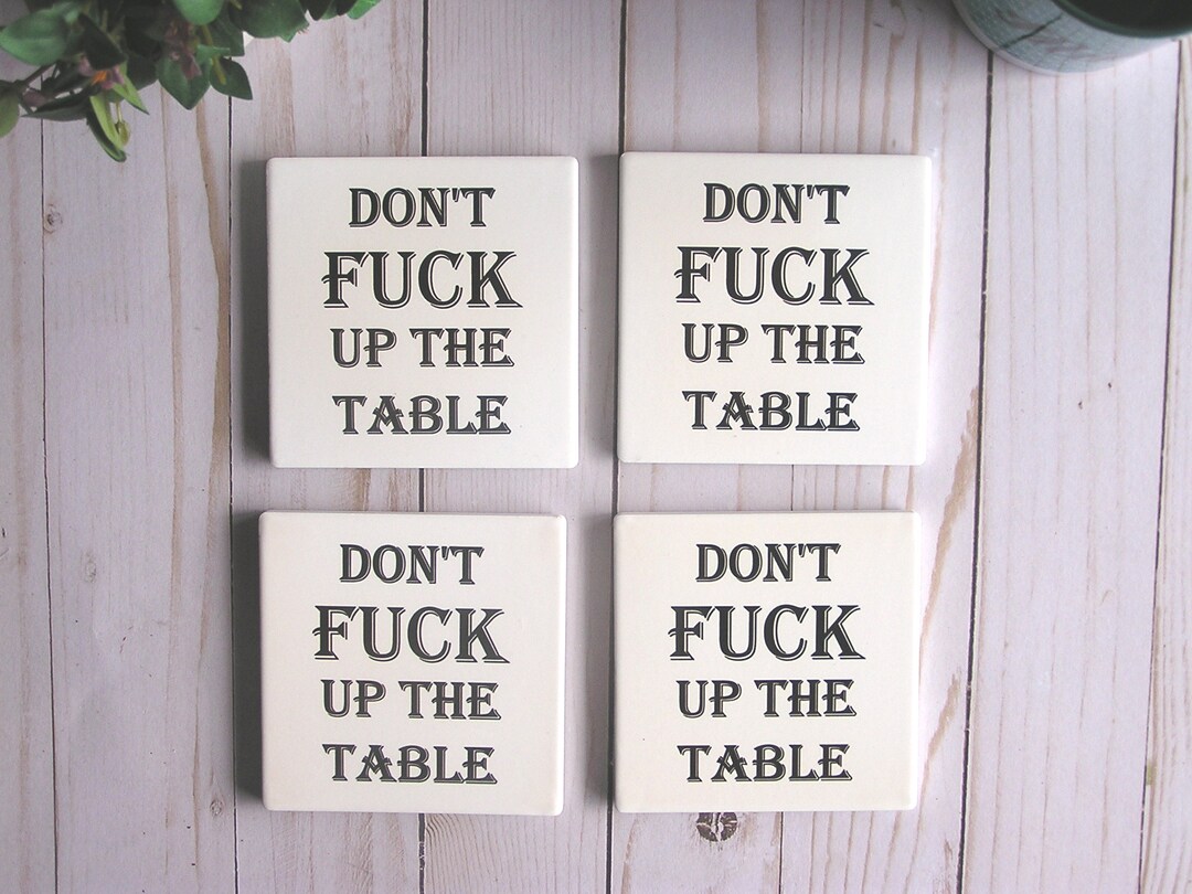 Personalized Funny Adult Humor Offensive Sandstone Coaster Set With Bad ...